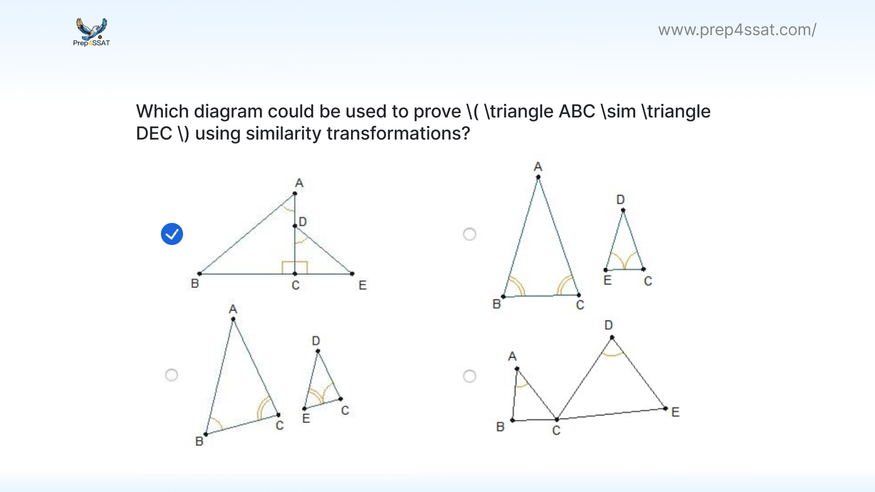 Which Diagram Can Be Used To Prove Abc ~ Dec Using Similarity Transformations 1022
